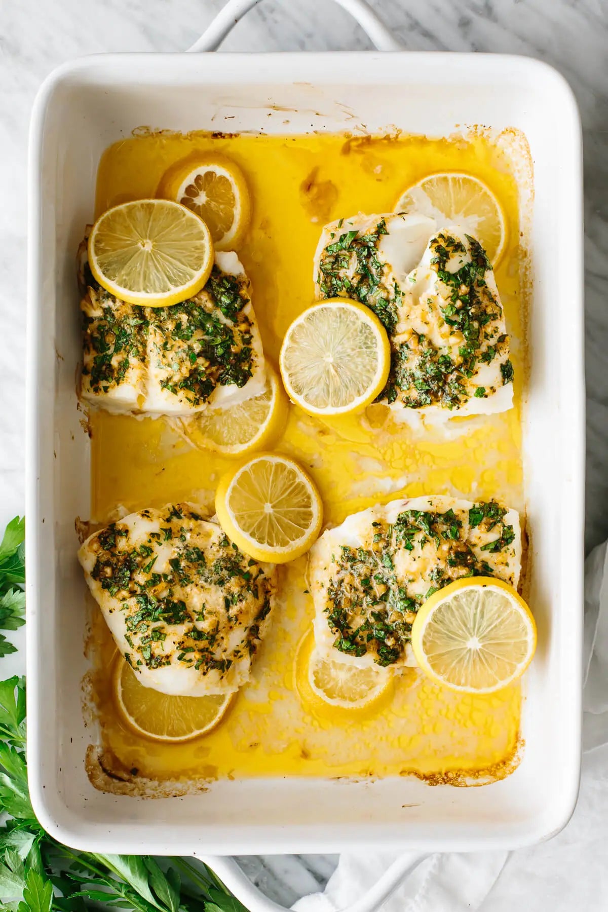Garlic Herb Baked Cod – Thammachart Seafood